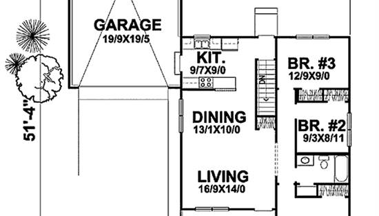 The Dexter 1665 - 3 Bedrooms and 1.5 Baths | The House Designers - 1665